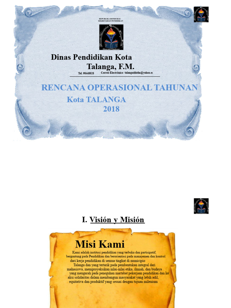 Rencana Operasional Pendidikan Talanga 2018 | PDF