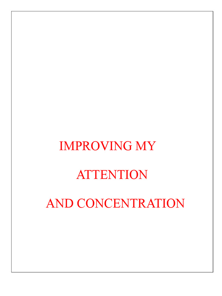 Program Improving My Attention and Concentration | PDF | Attention ...