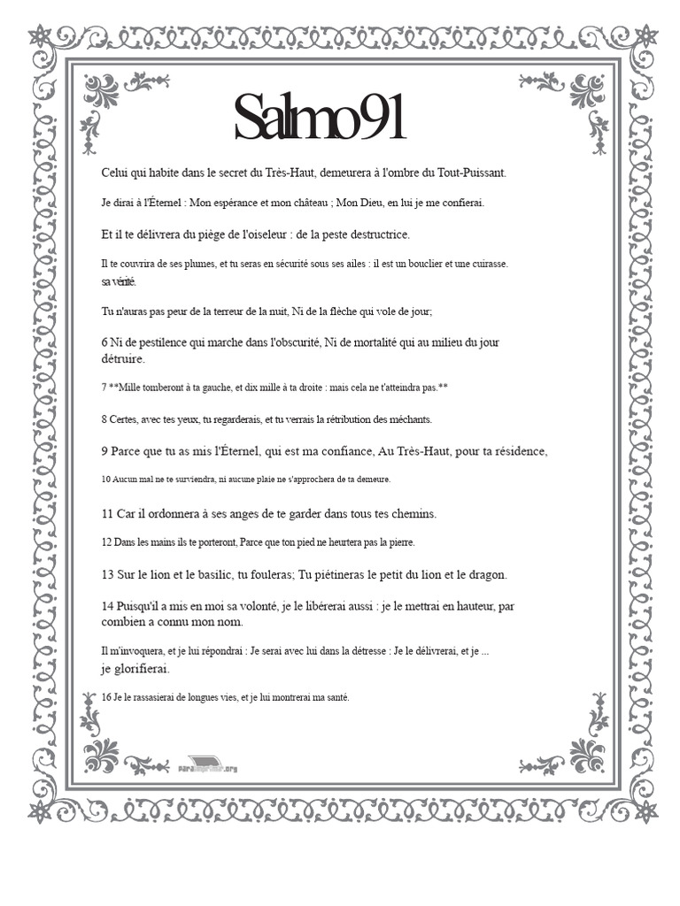 Protection divine selon le Psaume 91 | PDF