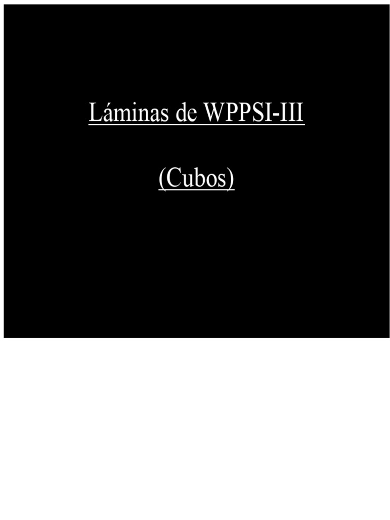 Laminas Do WPPSI-III (Cubos) | PDF