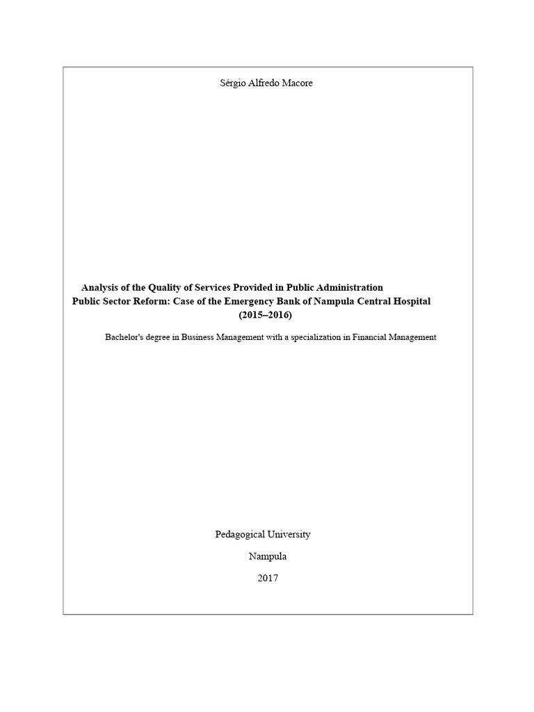 Analysis of The Quality of Services Provided in Public Administration ...