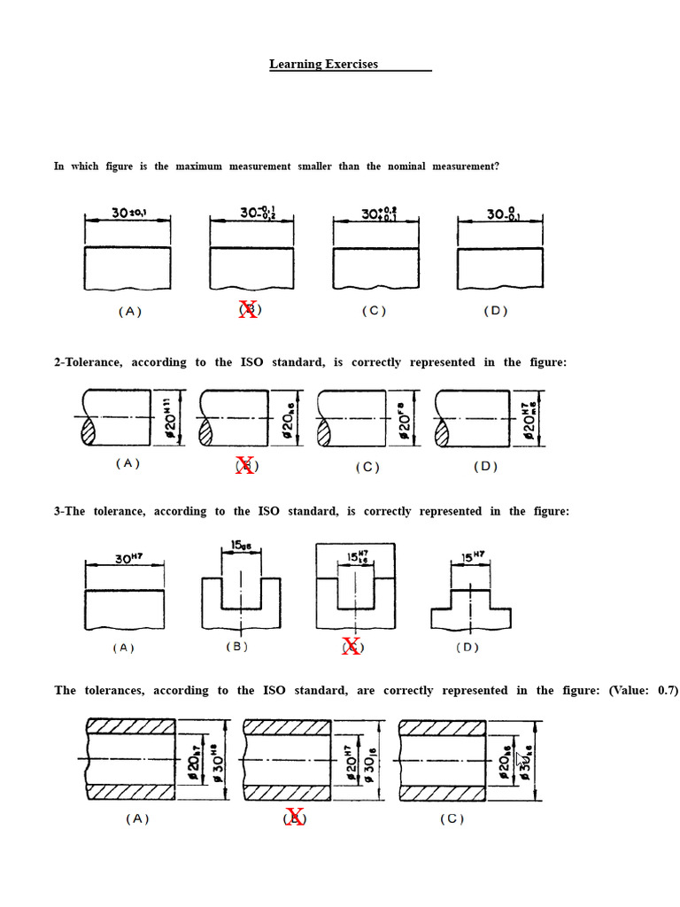Exercises n1 DTM - Answer Key | PDF | Engineering Tolerance
