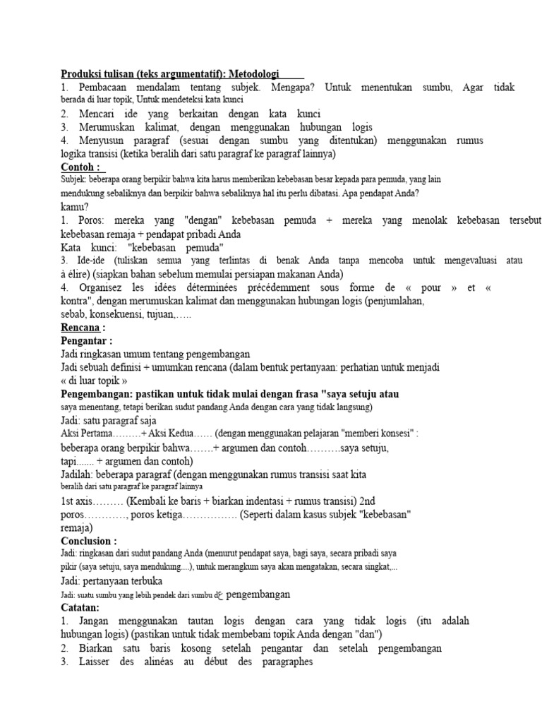 Metodologi Penulisan Teks Argumentatif | PDF