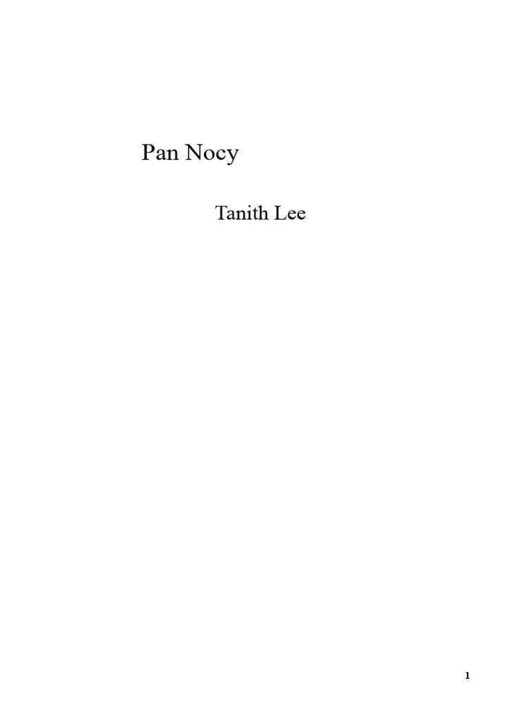 Lee, Tanith - Pan Nocy | PDF