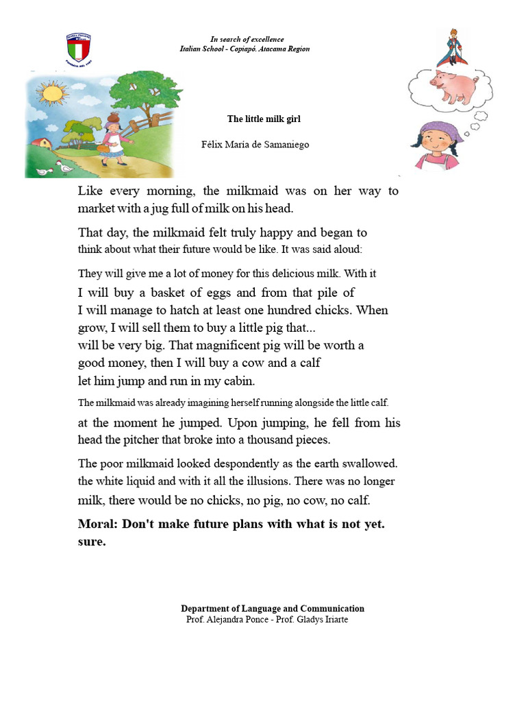 Reading Comprehension, The Little Milkmaid | PDF | Livestock