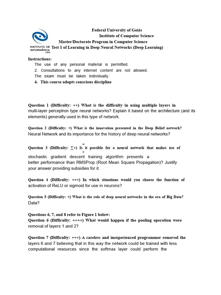 Deep Learning Exam Questions Guide | PDF