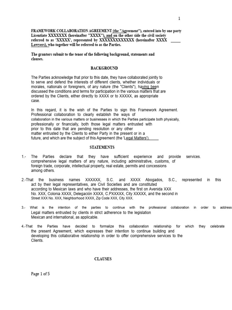 Collaboration Agreement of Lawyers | PDF | Employment | Breach Of Contract