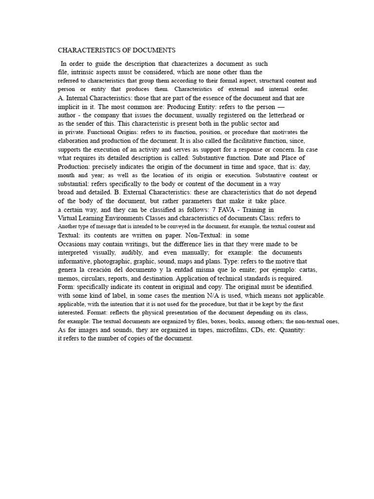 Document Characteristics Explained | PDF | Document