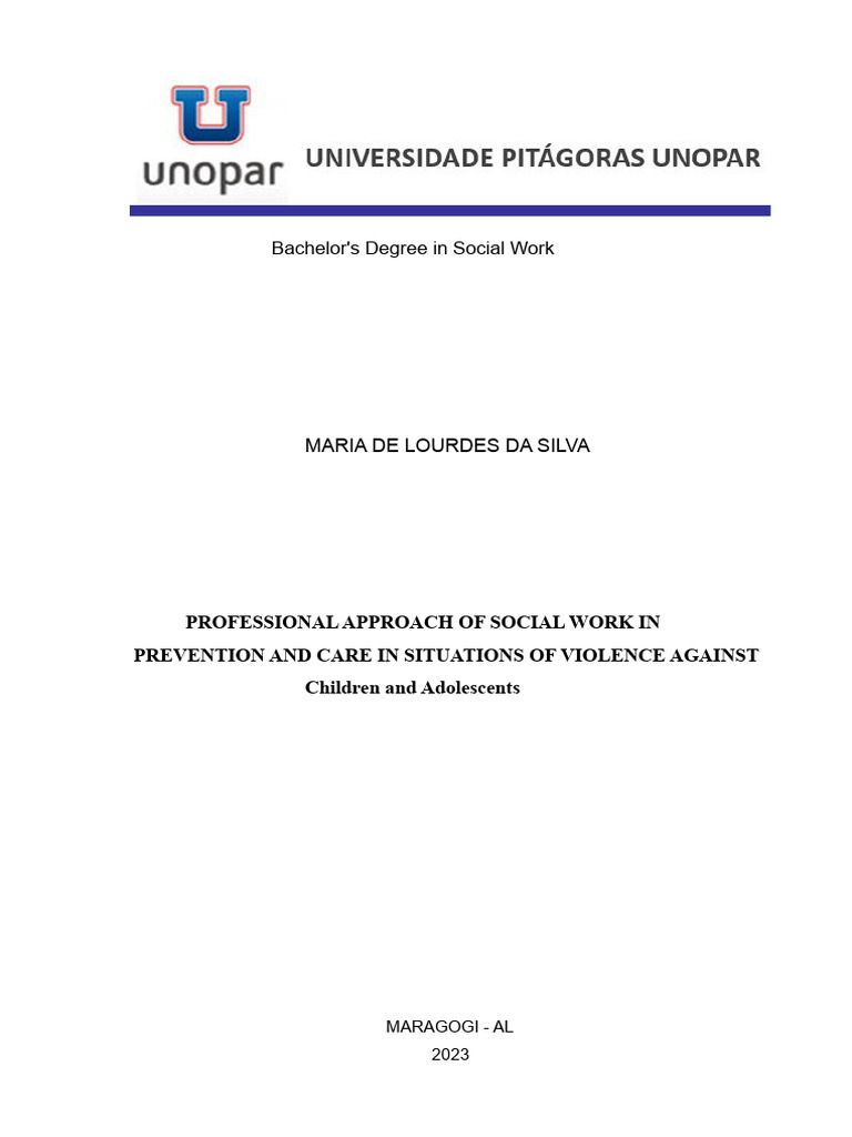 Pre-Project TCC II - Social Work | PDF | Violence | Child Abuse