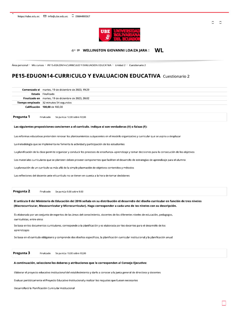 Questionnaire 2 - Review of The Attempt - EVA-UBE | PDF