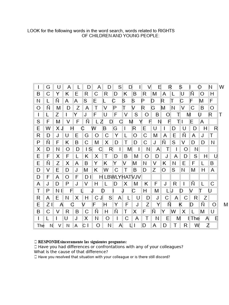 LOOK in The Following Word Search | PDF