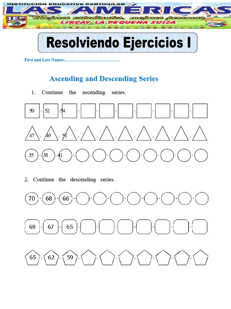 Mathematics, Ascending and Descending Series | PDF | Arithmetic ...