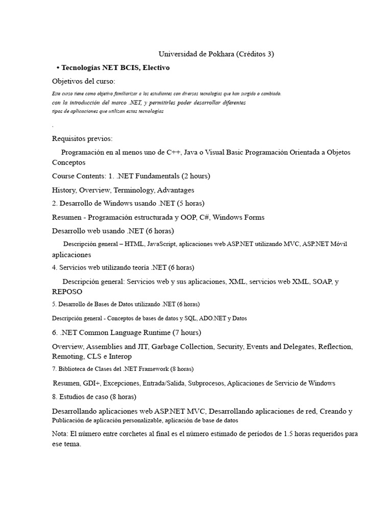 Tecnología Dot Net PDF | PDF | .NET Framework | Desarrollo de software