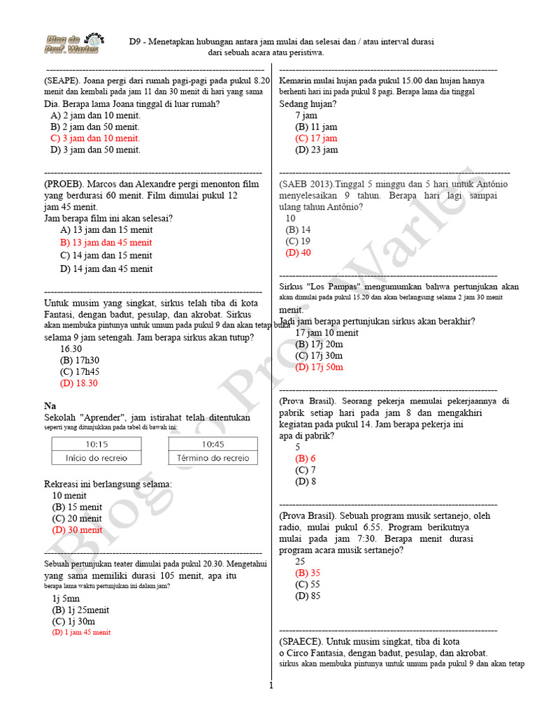 D9 (KELAS 5 - Mat.) - Blog Prof. Warles | PDF