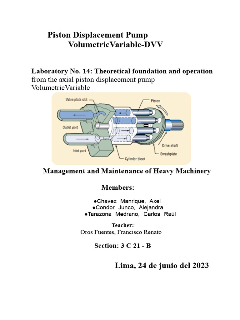 Variable Displacement Piston Pump - VDPP | PDF | Pump | Valve