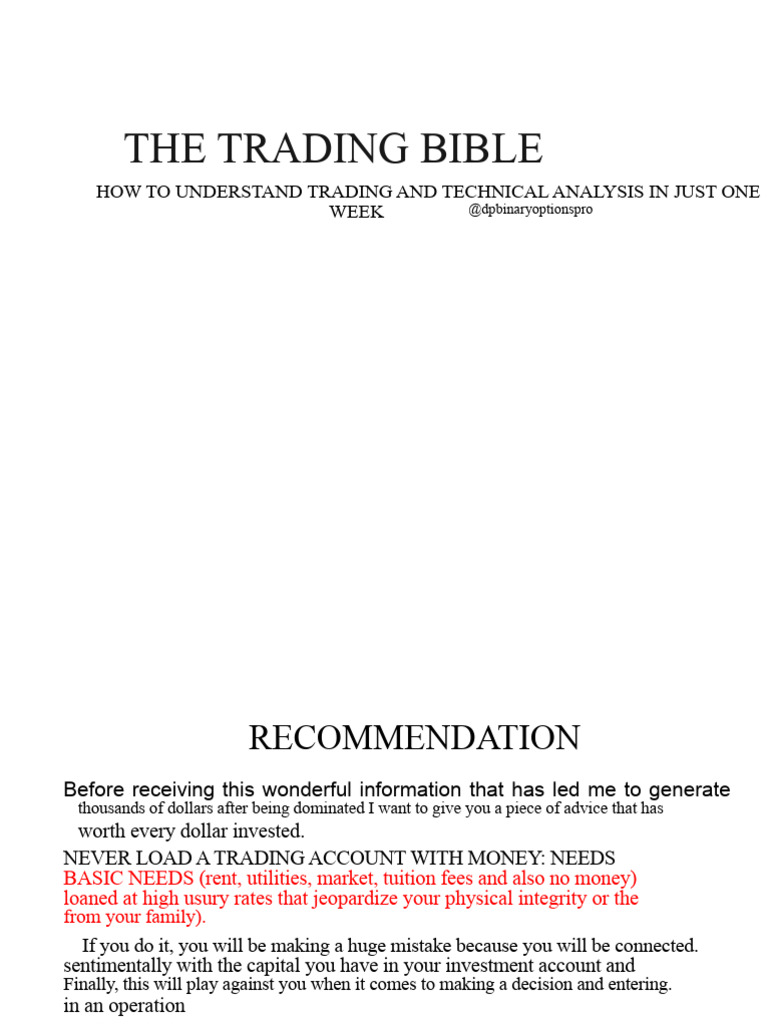 The Trading Bible Fdo Gomez | PDF | Option (Finance) | Technical Analysis