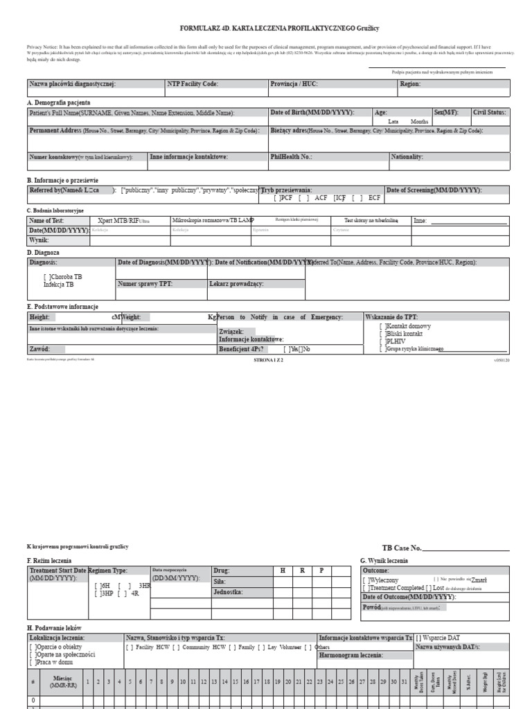 TB DOTS TPT Formularz - v050120 | PDF