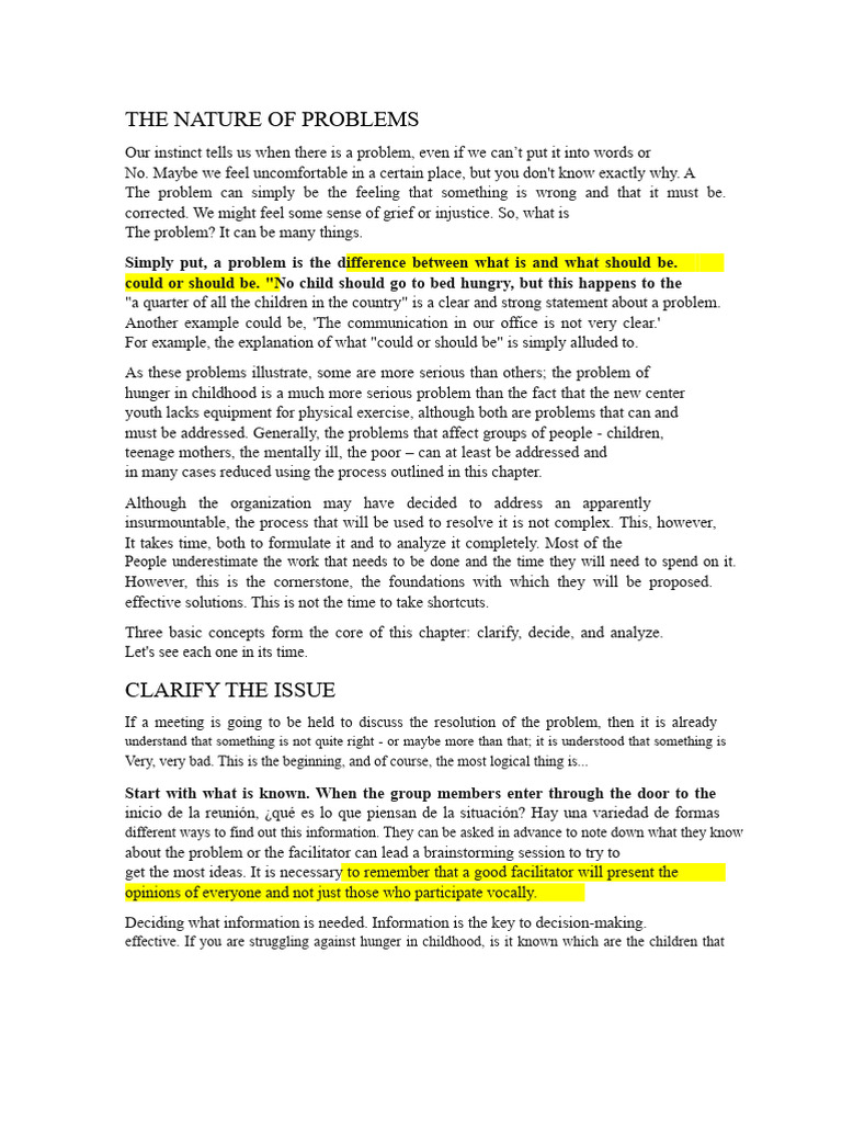 The Nature of Problems | PDF | Brainstorming | Cognition