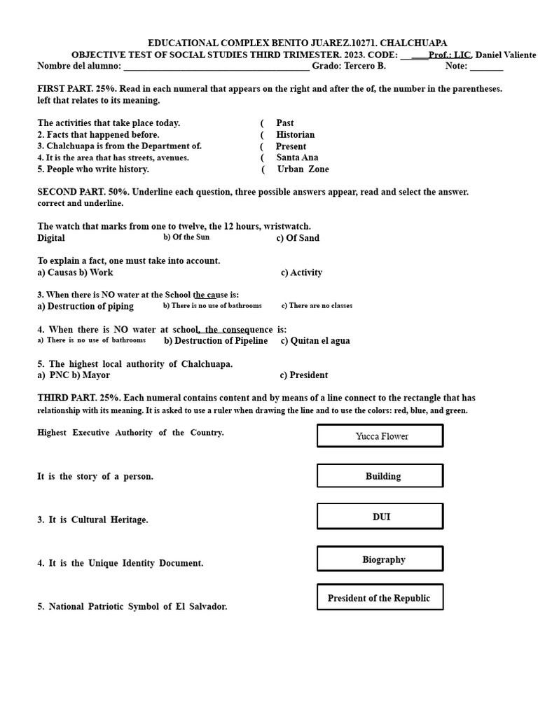 Social Studies and Language Tests for Third Grade | PDF | Zoology