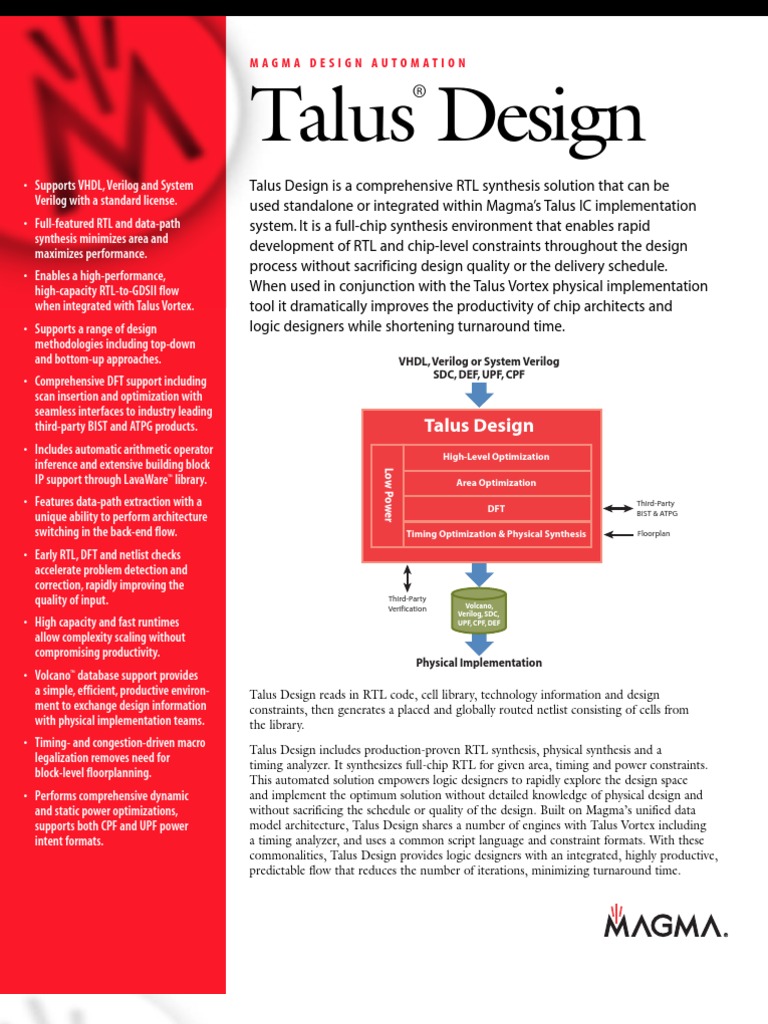 Talus Design Datasheet | PDF | Program Optimization | Hardware ...