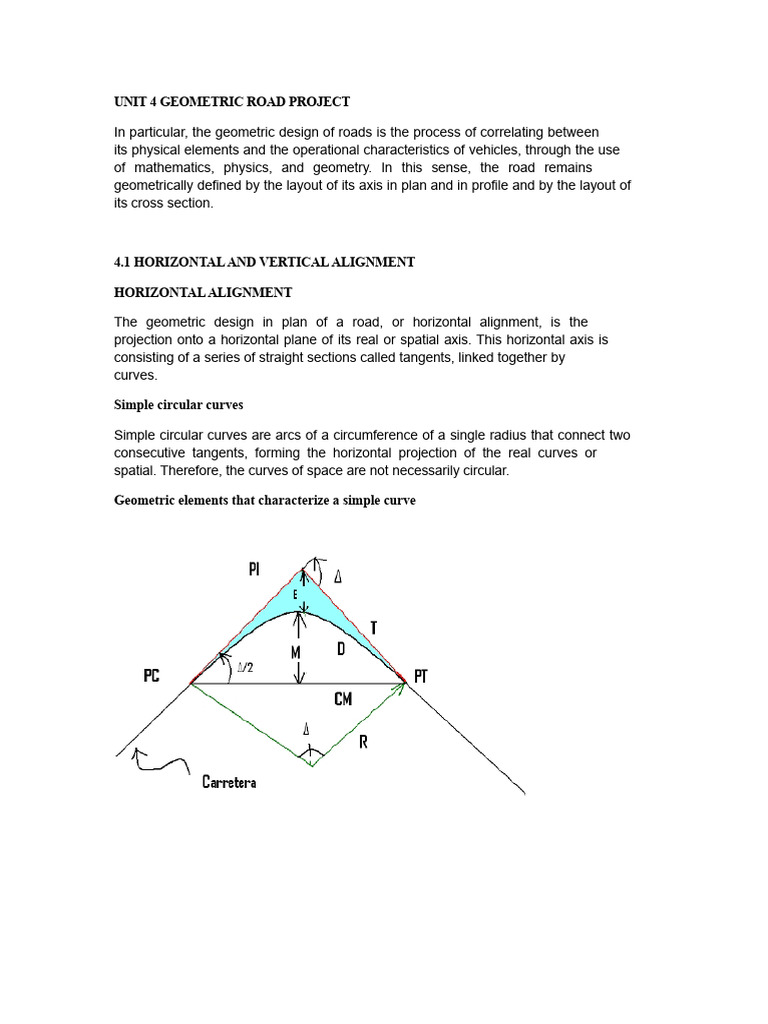 Geometric Road Design Fundamentals | PDF | Slope | Tangent