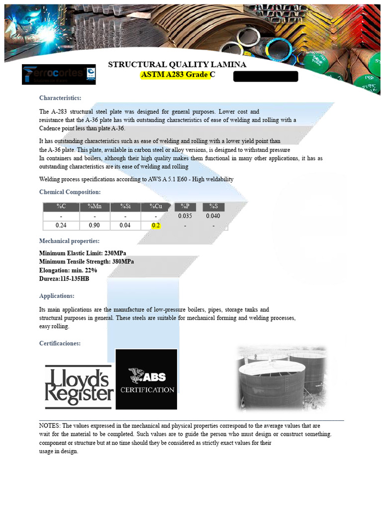 ASTM A283 Grade C Structural Steel Guide | PDF