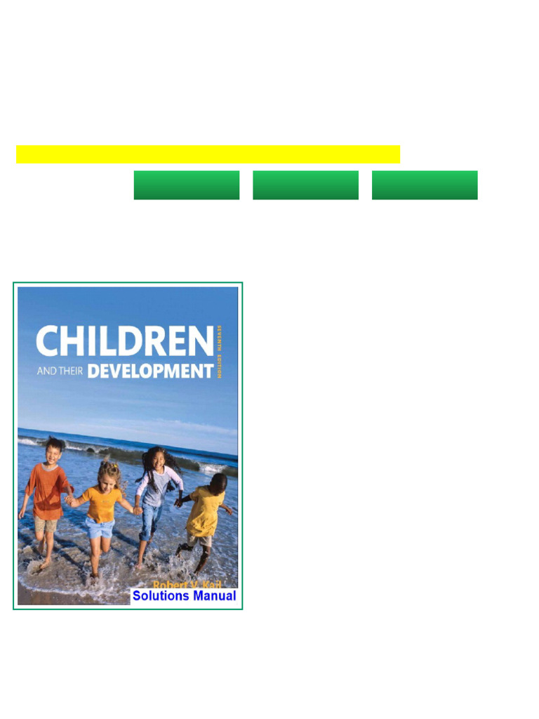 Children and Their Development 7th Edition Kail Solutions Manual full ...