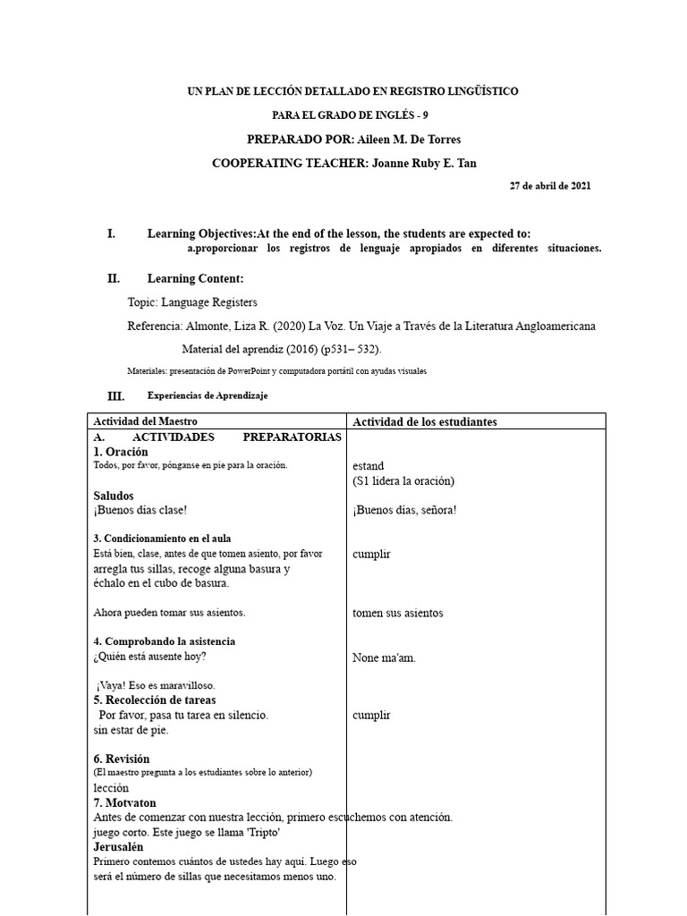 LENGUAJE-REGISTRO-semana-1 AILEEN | PDF | Comunicación | Verdad