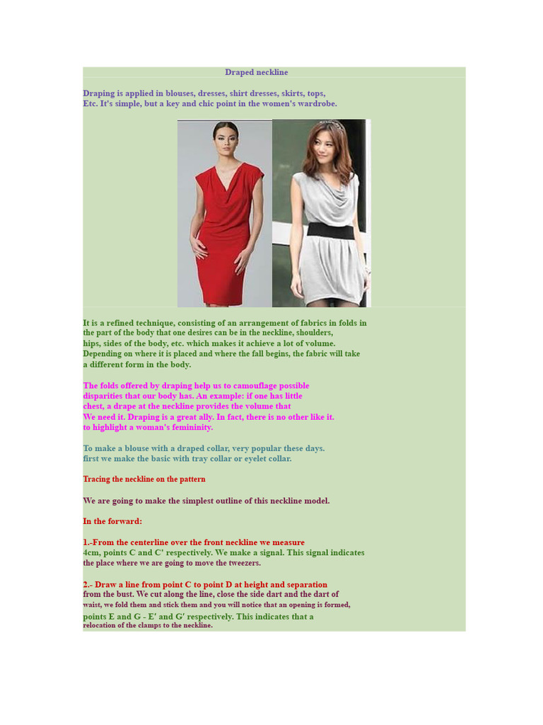 Draped Neckline Blouse | PDF | Blouse | Dress