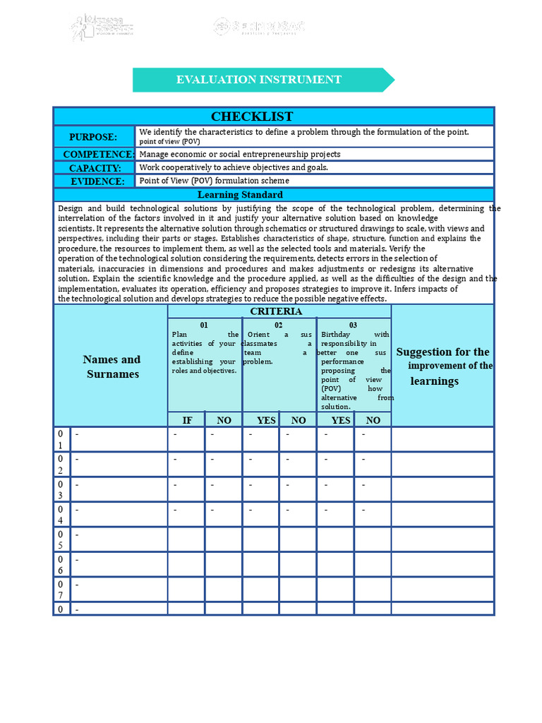 Evaluation Checklist for Tech Solutions | PDF | Evaluation | Knowledge