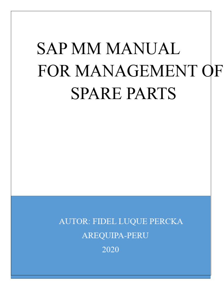 SAP MM Manual for Spare Parts Management | PDF | Server (Computing) | Login
