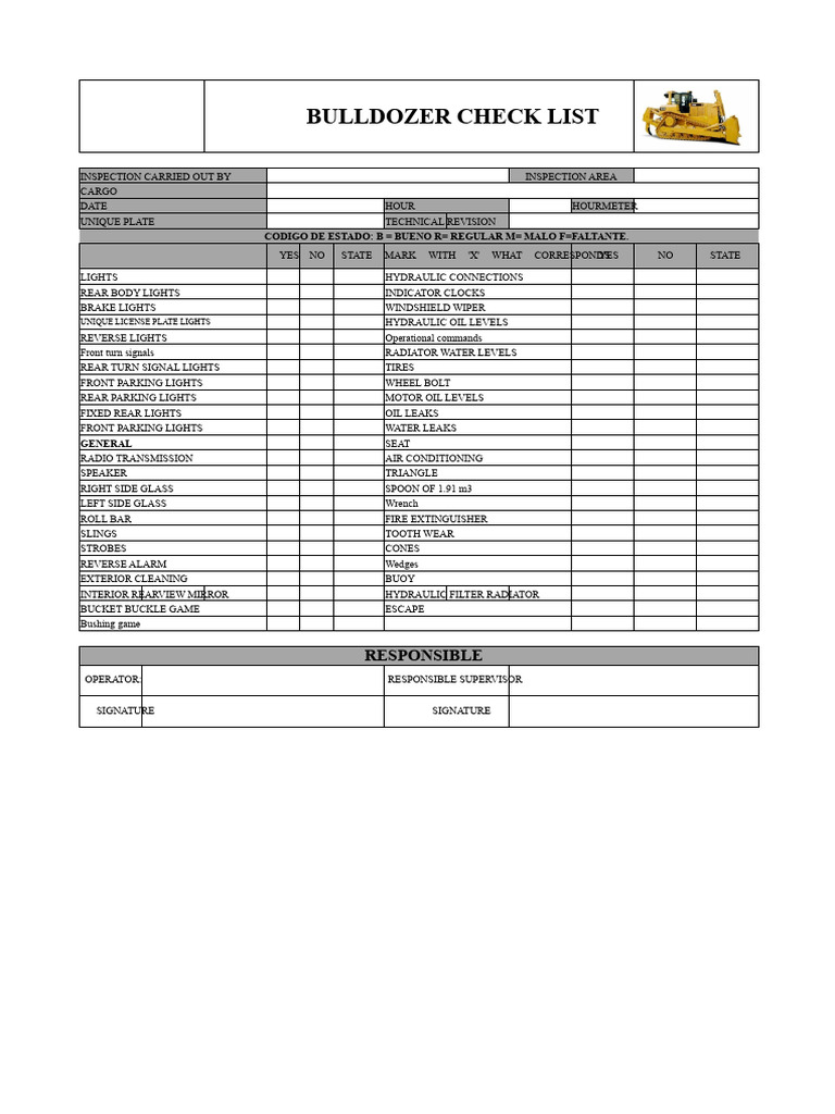 Check List Bulldozer | PDF