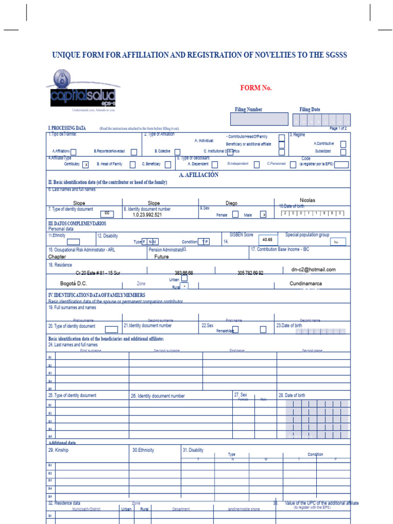 Capital Health Affiliation Format | PDF | Identity Document | Social ...