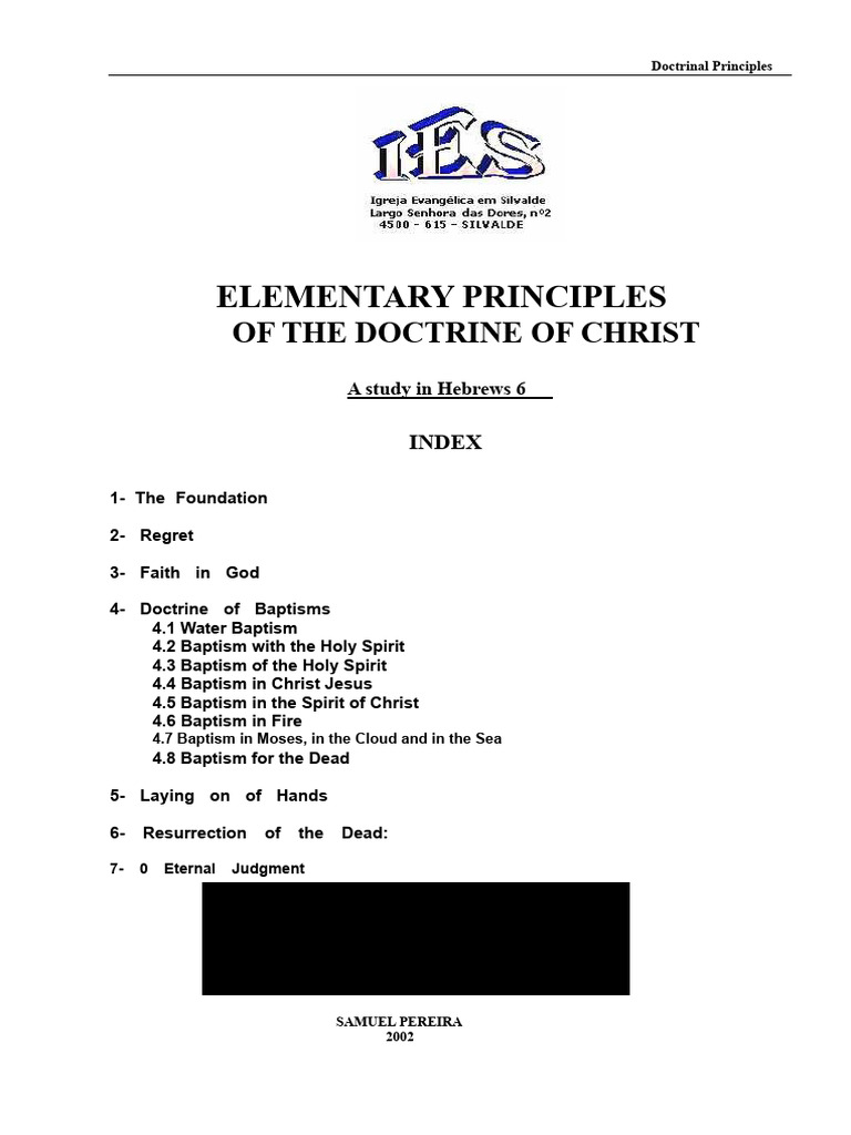 Elementary Principles of Christ's Doctrine | PDF | Baptism | Jesus