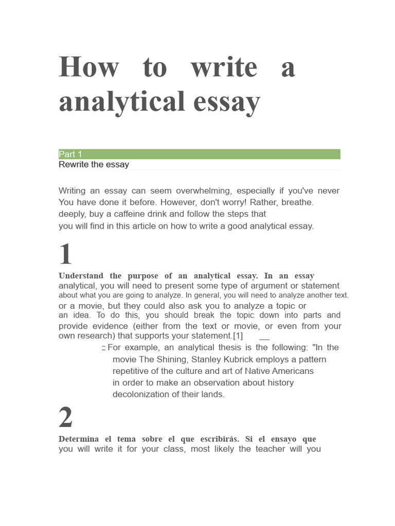 How To Write An Analytical Essay | PDF | Essays | Beowulf