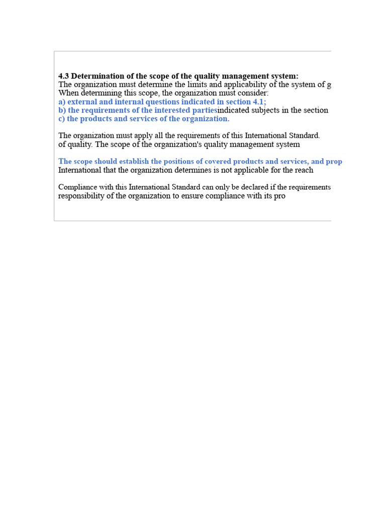 Defining Quality Management System Scope | PDF