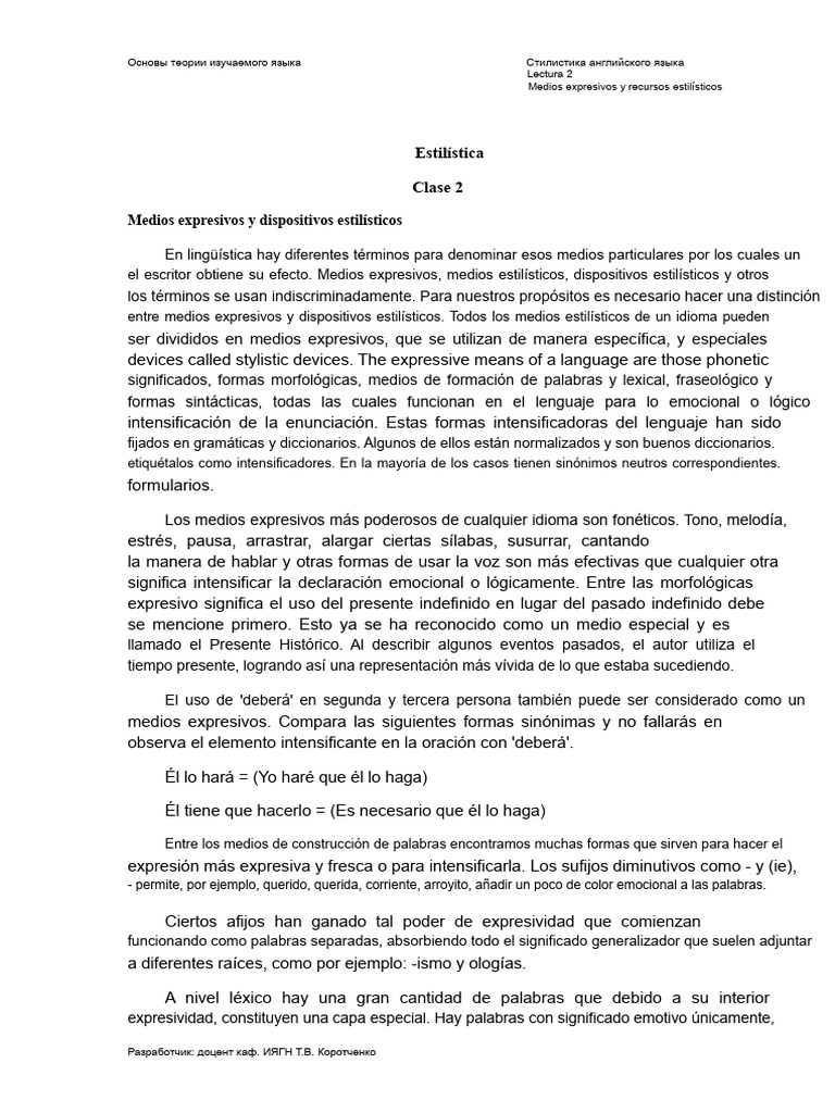 5fan - Ru - Medios Expresivos y Dispositivos Estilísticos | PDF | Idioma en Inglés | Anglosajones