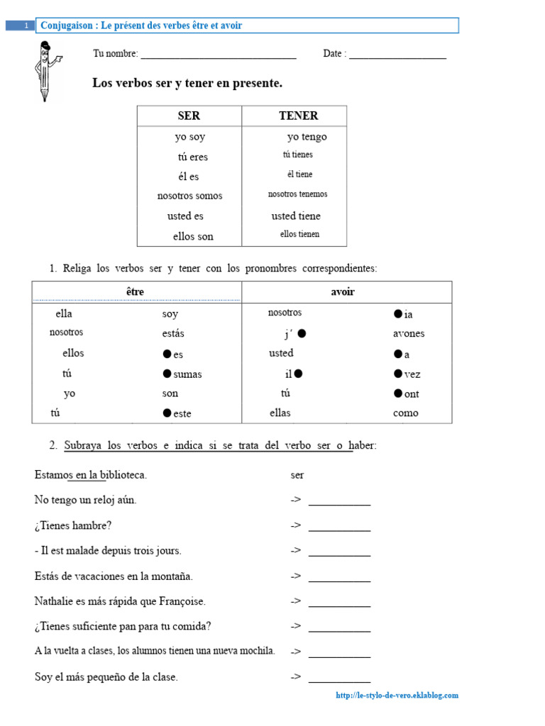 El Presente de Los Verbos Ser y Tener | PDF | Morfología | Unidades ...