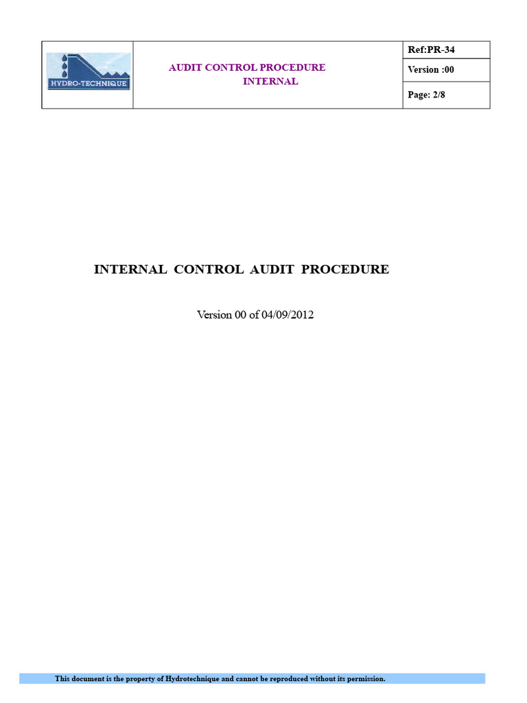 Internal Audit Control Procedure Guide | PDF | Audit | Internal Audit