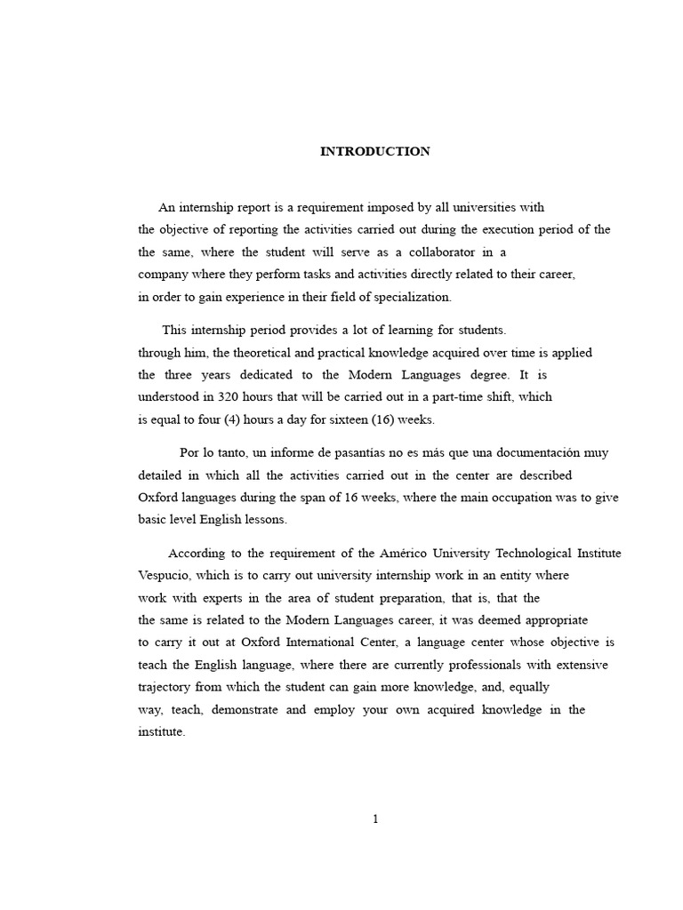 Internship Report Example | PDF | Internship | Job Hunting