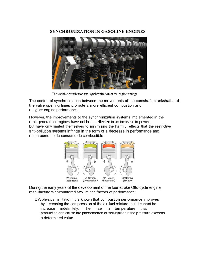 Synchronization in Gasoline Engines | PDF | Engines | Rotating Machines