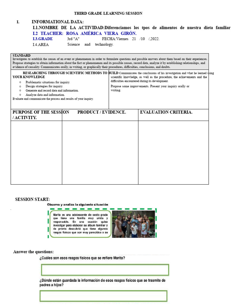 L.05 LEARNING SESSION FOR THIRD GRADE (Revised) Cyt | PDF | Heredity ...