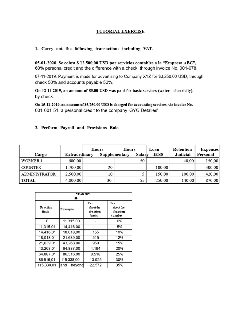 Payroll and Provisions Exercise | PDF | Expense | Payroll