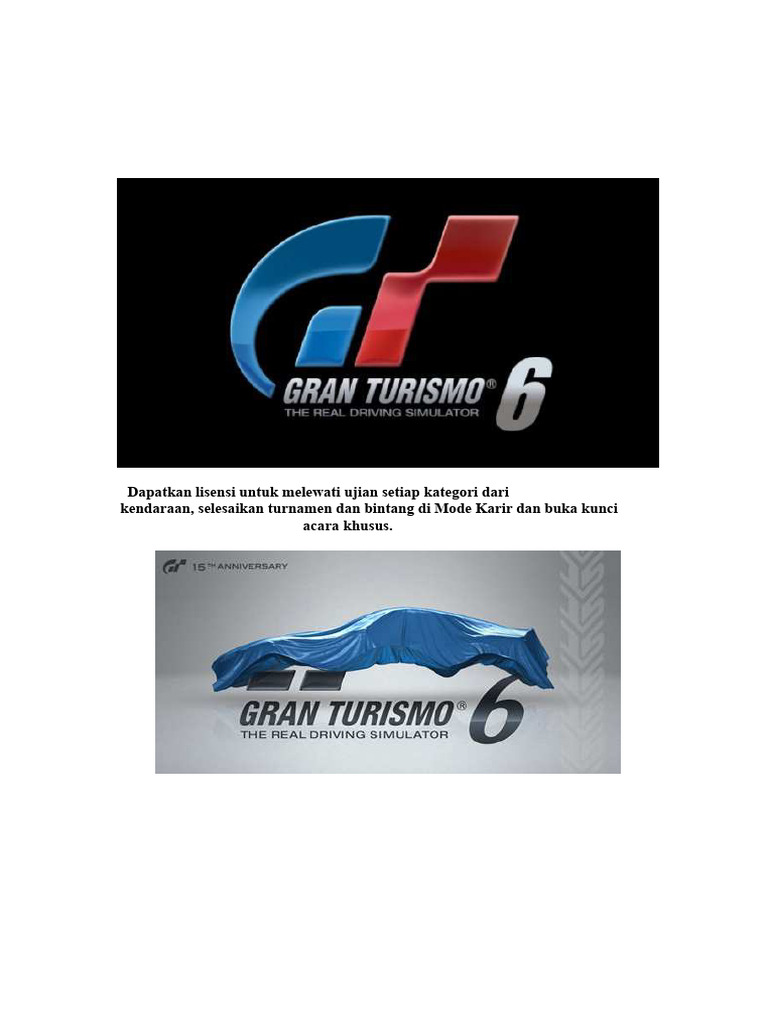Panduan Lengkap Mode Karir Gran Turismo 6 | PDF