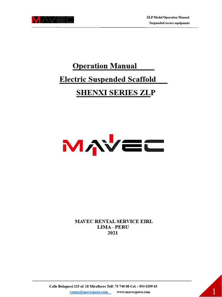 ZLP Electric Scaffold Operation Guide | PDF | Elevator | Electrical ...