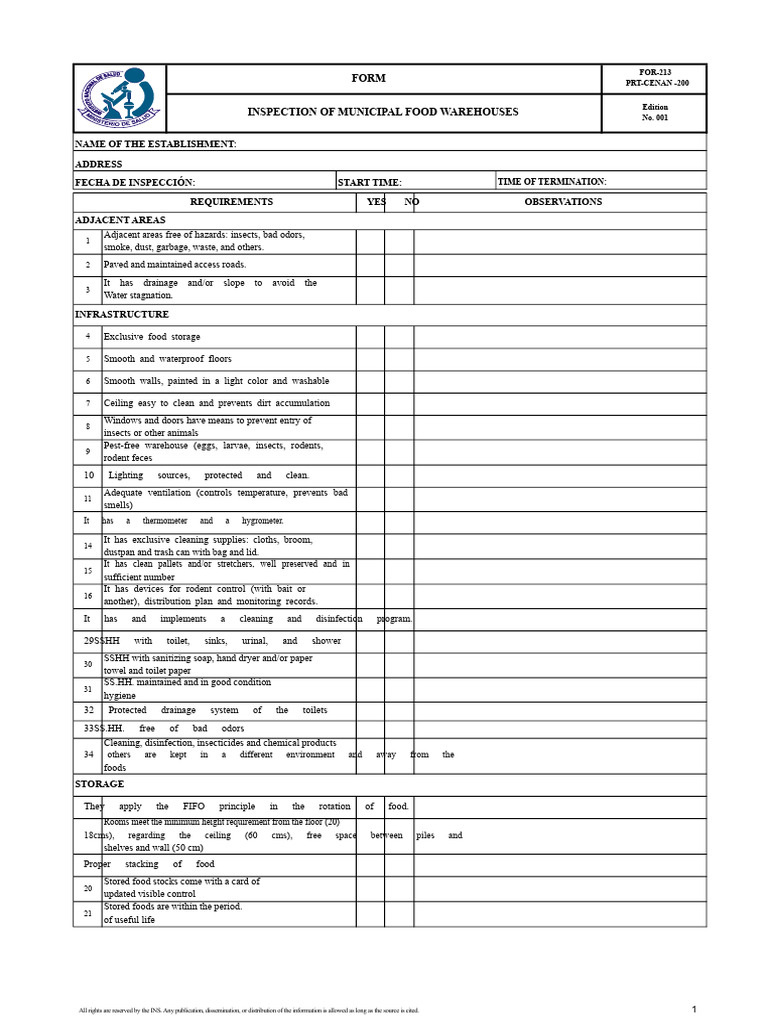 Form 213 Health Stores | PDF | Warehouse | Hygiene