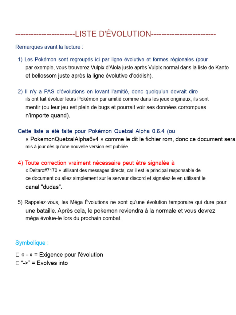Liste des évolutions Pokémon Quetzal | PDF | Gaming | Jeux japonais