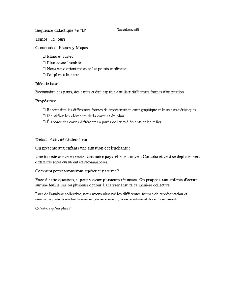 Plans et Cartes : Guide Didactique 4e | PDF | Cartographie