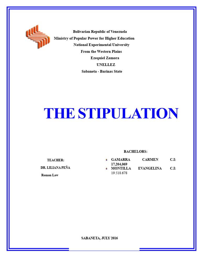 The Stipulation | PDF | Common Law | Private Law