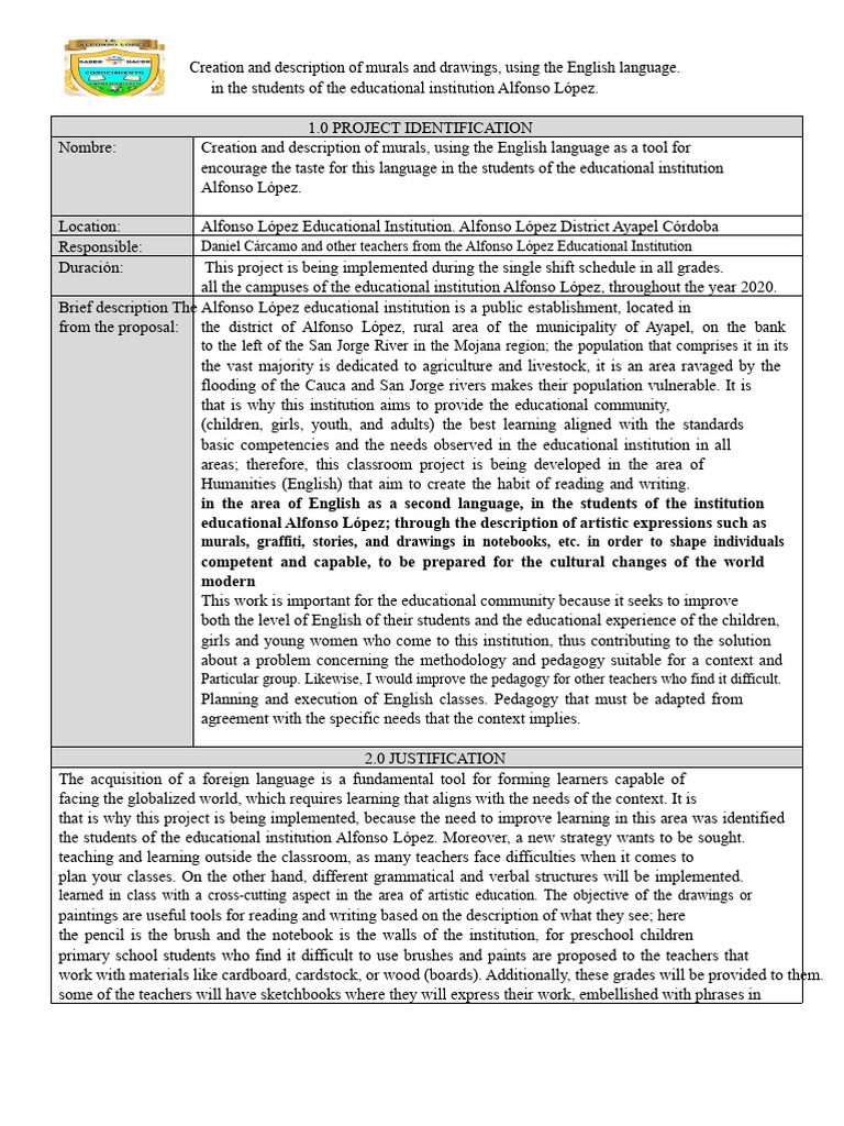 English Project Murals and Paintings 2020 Insteal | PDF | Pedagogy ...